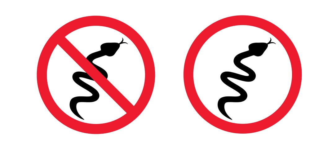 Stop no snake warning prohibition sign Royalty Free Vector