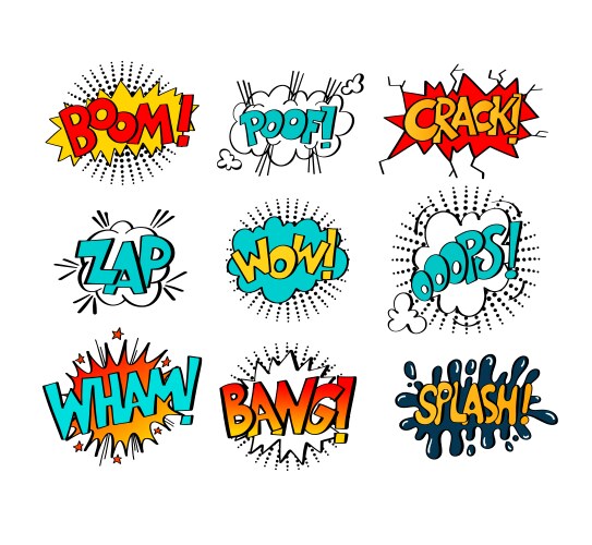 Comic sound effects Royalty Free Vector Image - VectorStock