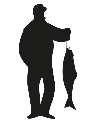 Angler silhouette Royalty Free Vector Image - VectorStock