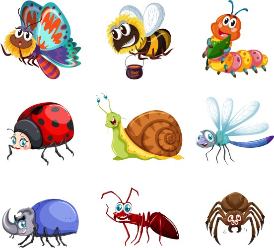 Cartoon insects Royalty Free Vector Image - VectorStock
