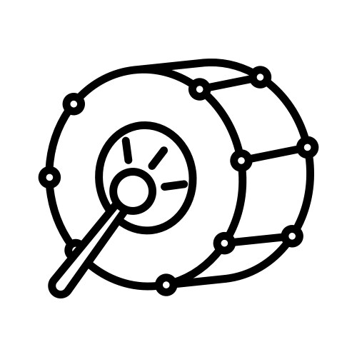 Snare drum icon linear logo mark in black Vector Image