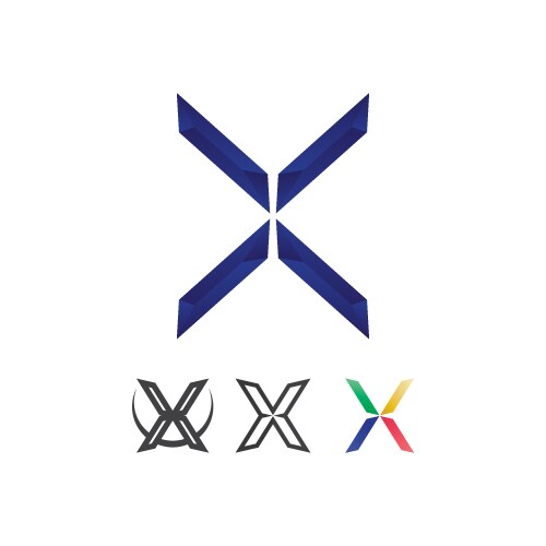 X logo and letter template design graphic Vector Image