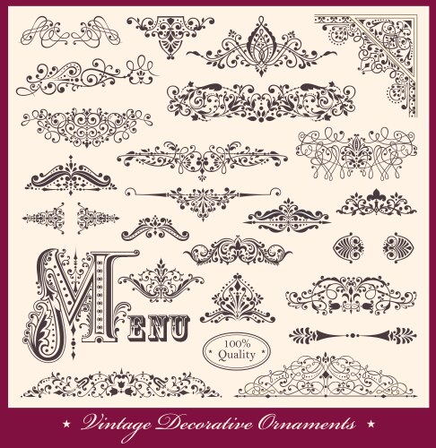 Elegant victorian letterhead flourishes Royalty Free Vector