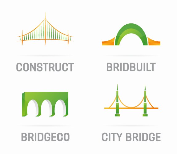 Bridge construction logo icon design Royalty Free Vector