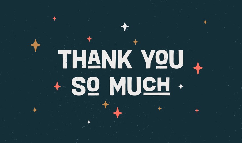 Thank you so much hand drawn lettering Royalty Free Vector