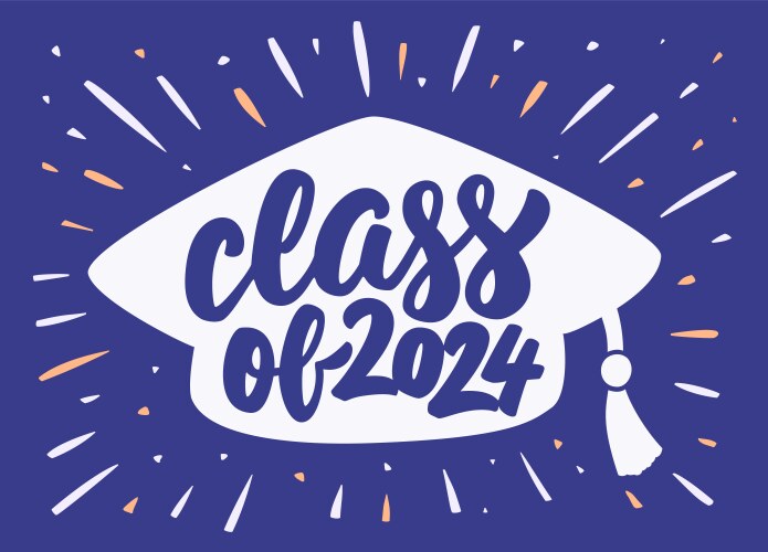 Class of 2024 banners handwritten Royalty Free Vector Image