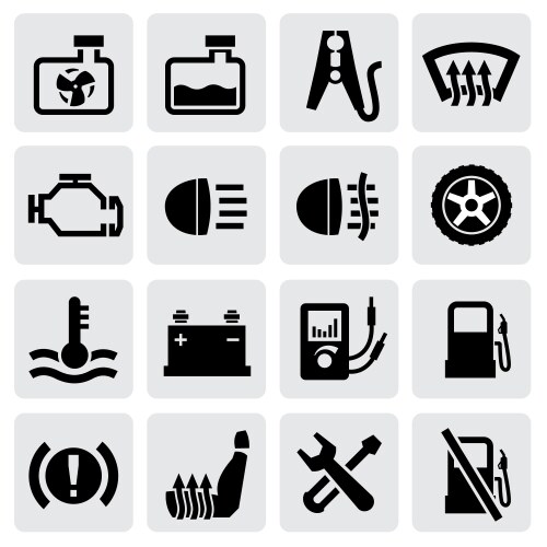 Dashboard car icons Royalty Free Vector Image - VectorStock