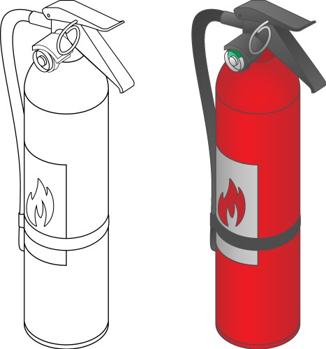 Realistic fire extinguishers set Royalty Free Vector Image