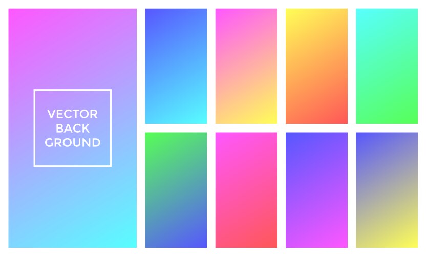 Neon color gradient background set Royalty Free Vector Image