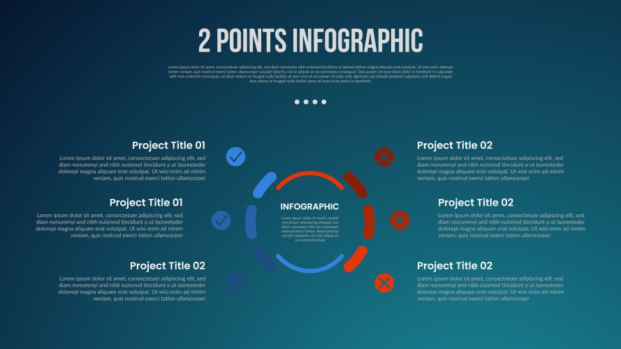 2 or two point template comparison versus things Vector Image
