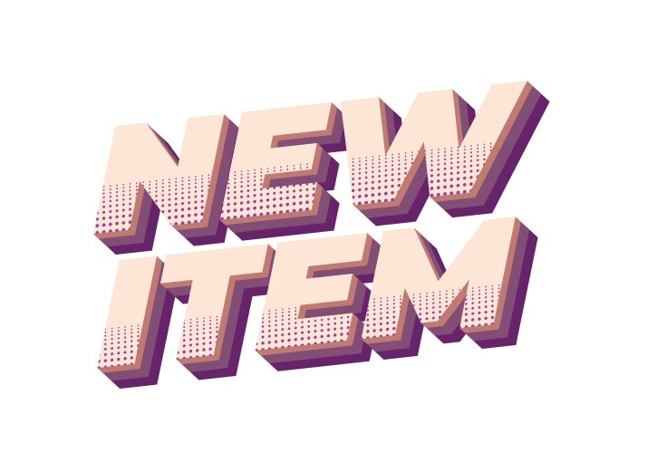 New item text effect in 3d style for print ad Vector Image