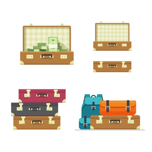Open suitcase icon outline style Royalty Free Vector Image