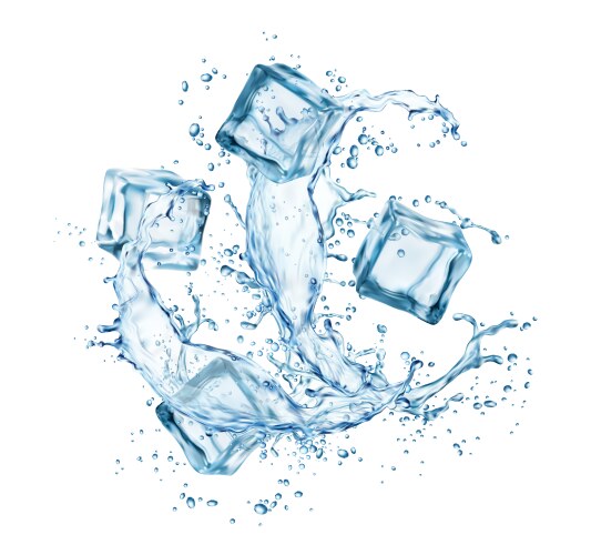 Splashing ice cubes Royalty Free Vector Image - VectorStock