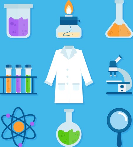 Realistic science lab objects Royalty Free Vector Image