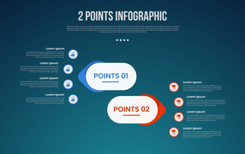 2 or two point template comparison versus things Vector Image