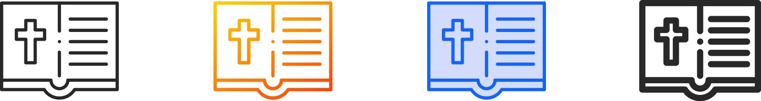 Church iconthin linear gradient blue stroke Vector Image