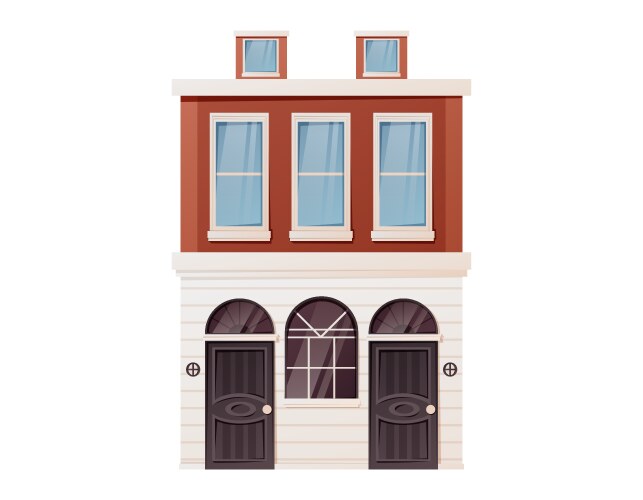 Multi-storey building in a classic style cartoon Vector Image
