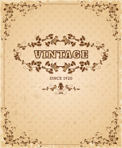 Vintage design elements on old paper sheet Vector Image