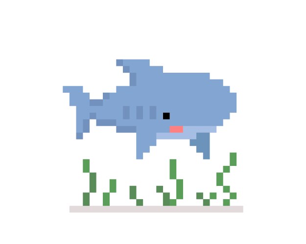 Shark pixel art marine predator 8 bit graphics Vector Image