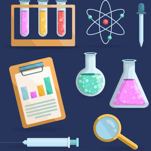 Realistic science lab objects Royalty Free Vector Image