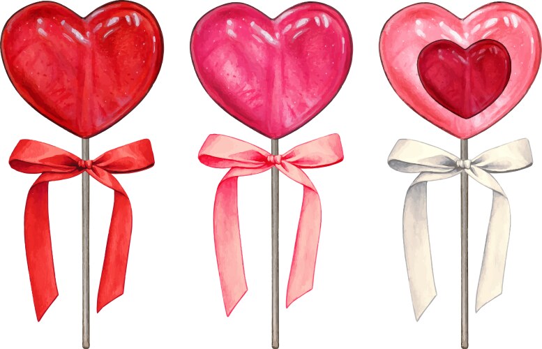 Watercolor tasty lollipop in vintage style Vector Image