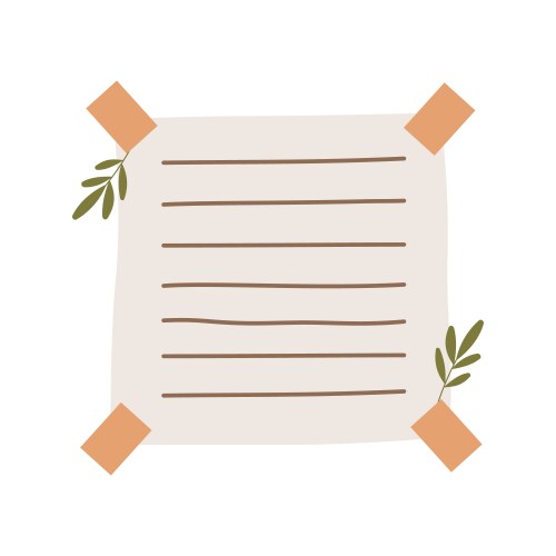 Aesthetic blank brown paper note office Royalty Free Vector