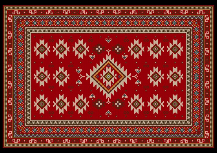Rectangular bandana print design for rug carpet Vector Image