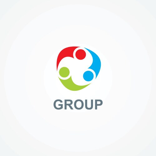 Circle colored group unity logo Royalty Free Vector Image