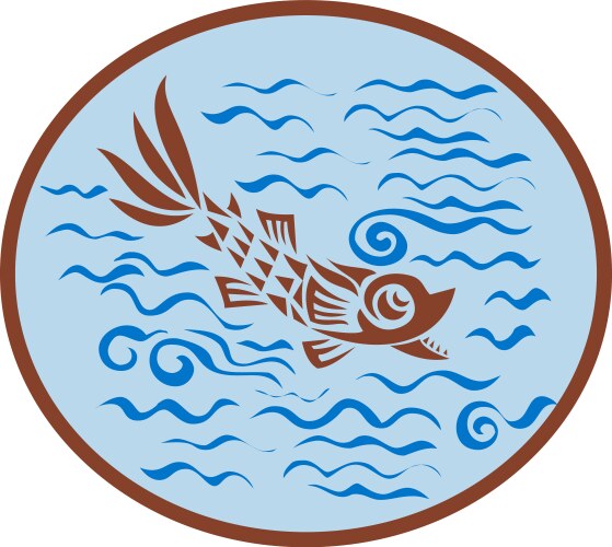 Swimming fish composition Royalty Free Vector Image