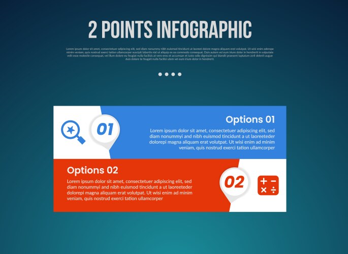 2 or two point template comparison versus things Vector Image