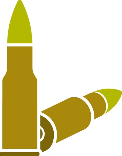 9mm bullet outline silhouette pistol ammo Vector Image