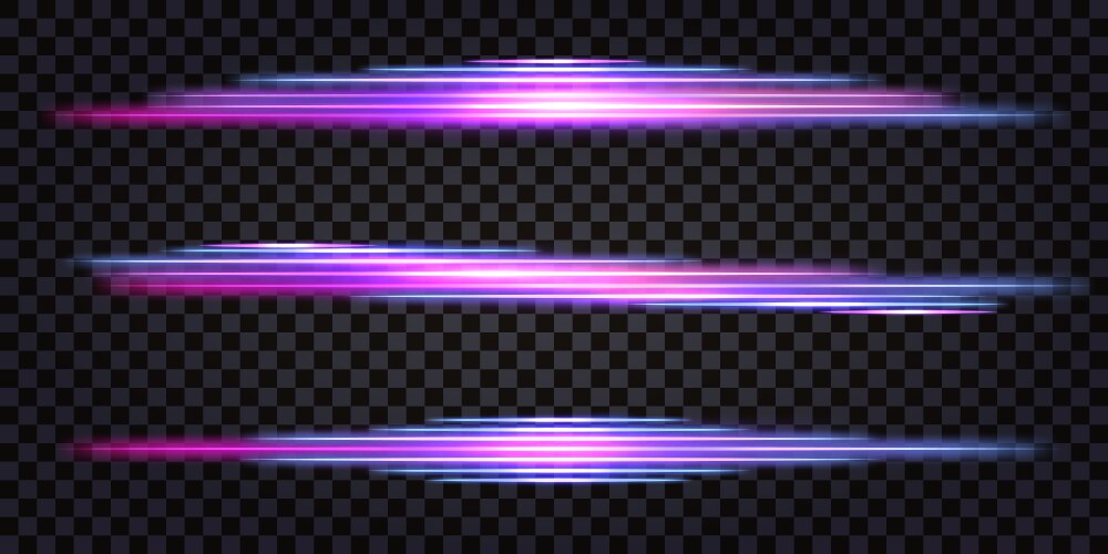 Neon laser sticks glowing light effect purple Vector Image
