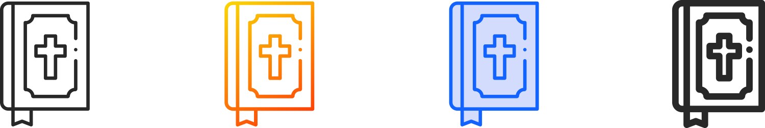 Church iconthin linear gradient blue stroke Vector Image