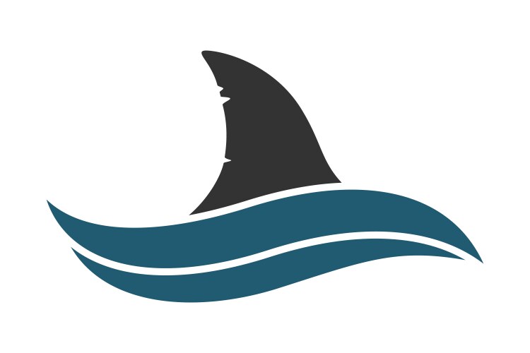 Smiling shark cartoon Royalty Free Vector Image