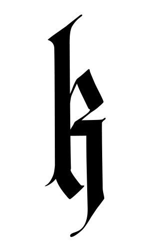 Letter k in the gothic style alphabet symbol Vector Image