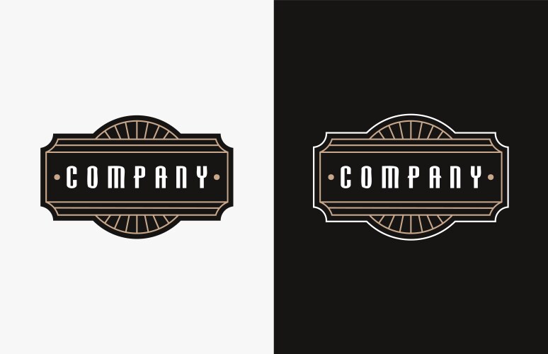 Simple decorative company badge emblem logo Vector Image