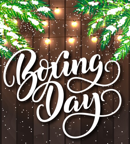 Boxing day red ink brush hand lettering isolated Vector Image