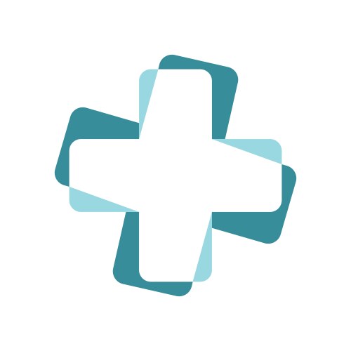 Sleek health cross logo graphic design Royalty Free Vector