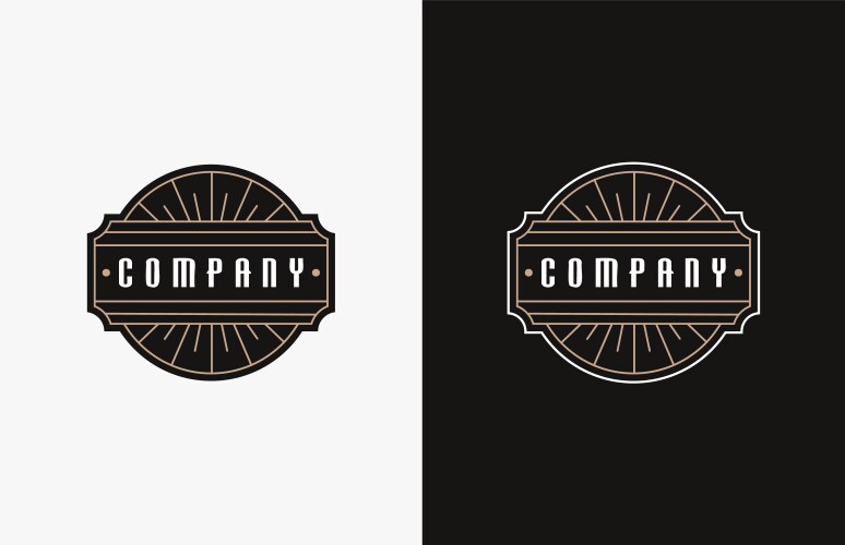 Simple decorative company badge emblem logo Vector Image