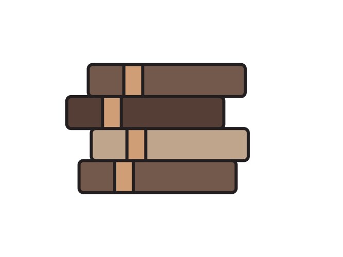 A library theme icon with books arranged Vector Image