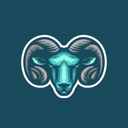 Goat head in fire Royalty Free Vector Image - VectorStock