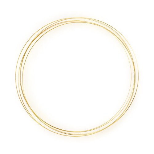 Gold thin round frame golden luxury circle logo Vector Image
