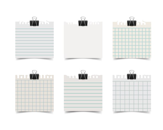 White sticky note paper sheets Royalty Free Vector Image