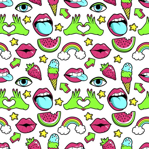 Seamless background stickers pins patches Vector Image