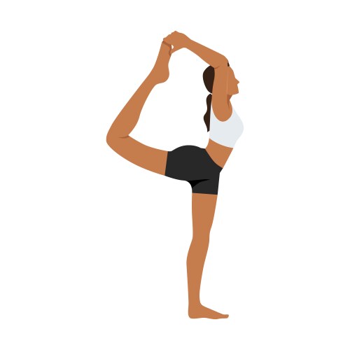 Young woman doing reverse table top pose legs Vector Image