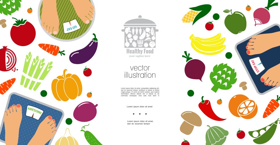 Nutrition and color diet infographic with charts Vector Image