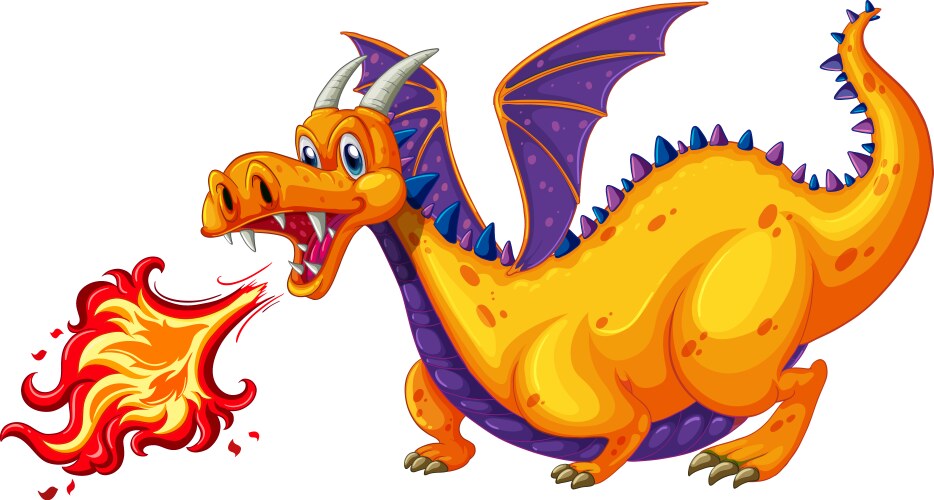 Angry dragon cartoon Royalty Free Vector Image