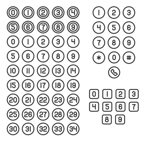 Castle icon set on white background line style Vector Image