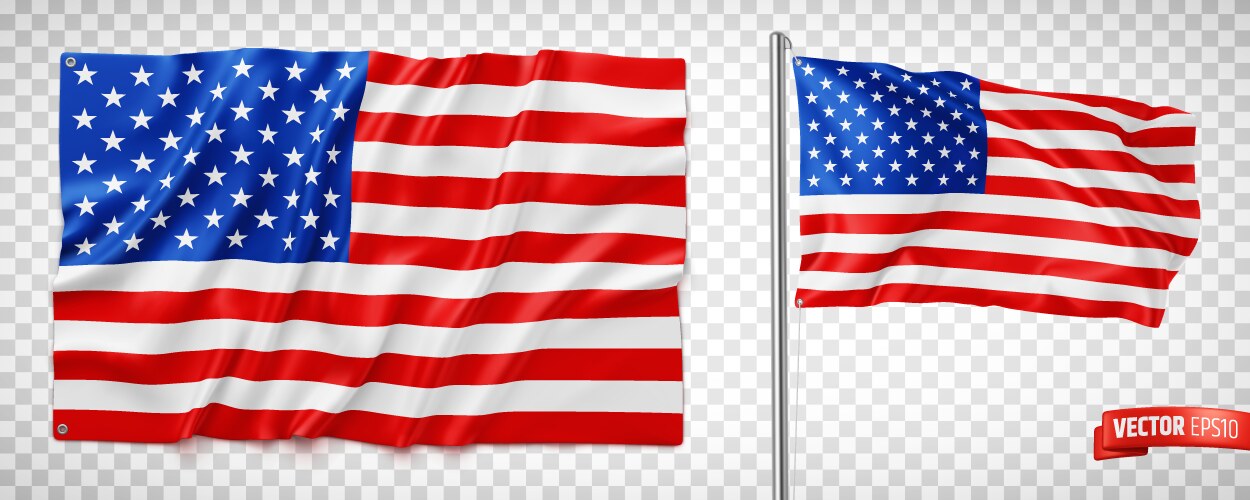 Realistic flags Royalty Free Vector Image - VectorStock
