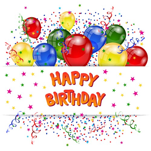 Birthday cupcake with balloons Royalty Free Vector Image